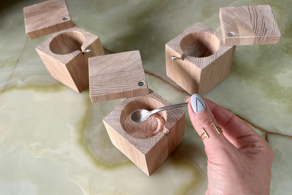 Salt Cellar with Lid - The Wooden Palate